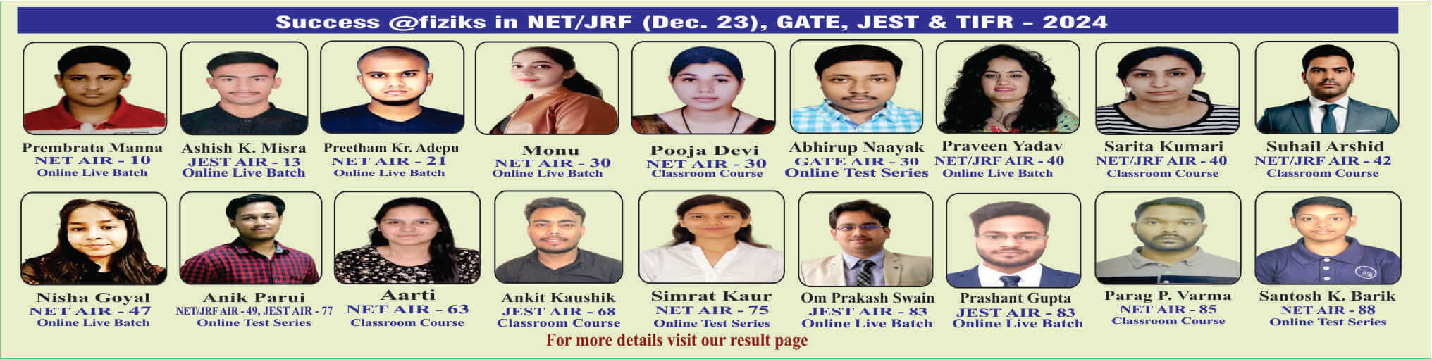Home - An Institute for IIT JAM, CSIR NET JRF, JEST, TIFR Physics Coaching