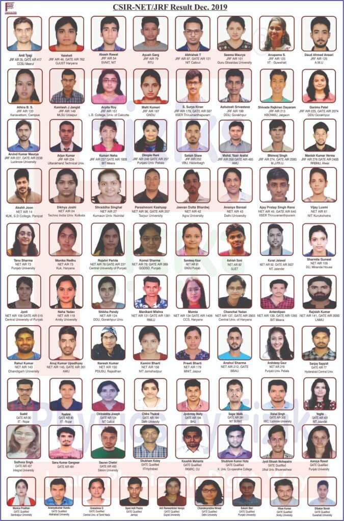Result NET/JRF, GATE - An Institute for IIT JAM, CSIR NET JRF, JEST, TIFR Physics Coaching
